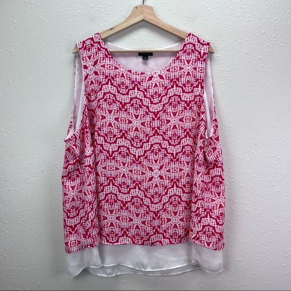 Cynthia Rowley | Tops | Cynthia Rowley Pink And White Layered Tank Top | Poshmark